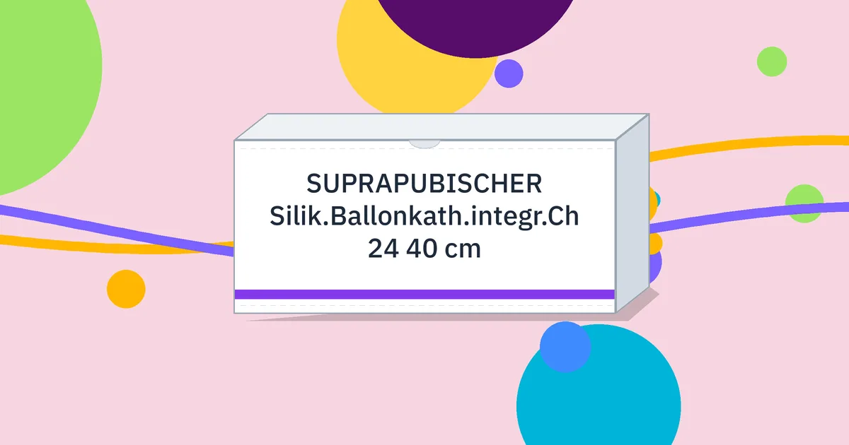 Symbolbild: Packung mit der Aufschrift SUPRAPUBISCHER Silik.Ballonkath.integr.Ch 24 40 cm (PZN 10981826) – Verfügbarkeit und Bezug in Apotheken in Frankfurt am Main