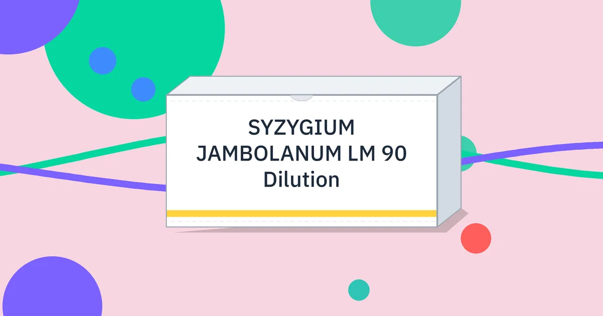Symbolbild: Packung mit der Aufschrift SYZYGIUM JAMBOLANUM LM 90 Dilution (PZN 13212442) – Verfügbarkeit und Bezug in Apotheken in Frankfurt am Main