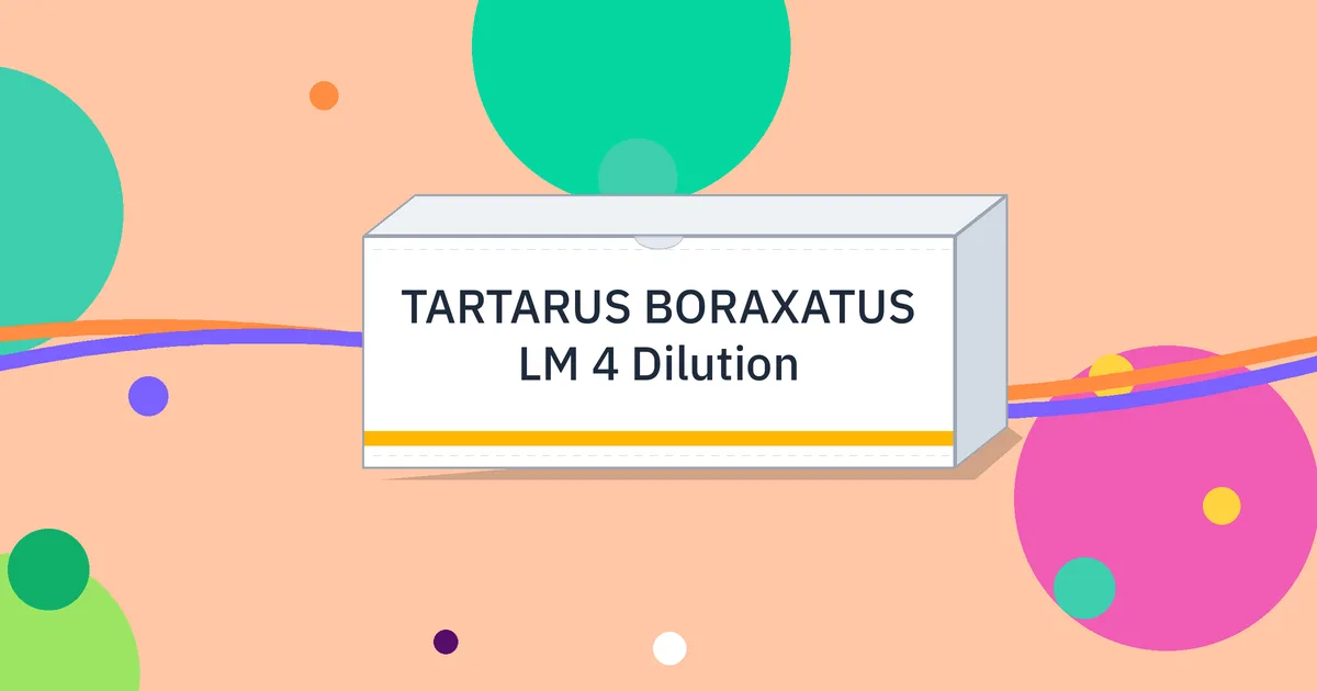 Symbolbild: Packung mit der Aufschrift TARTARUS BORAXATUS LM 4 Dilution (PZN 13214659) – Verfügbarkeit und Bezug in Apotheken in Frankfurt am Main