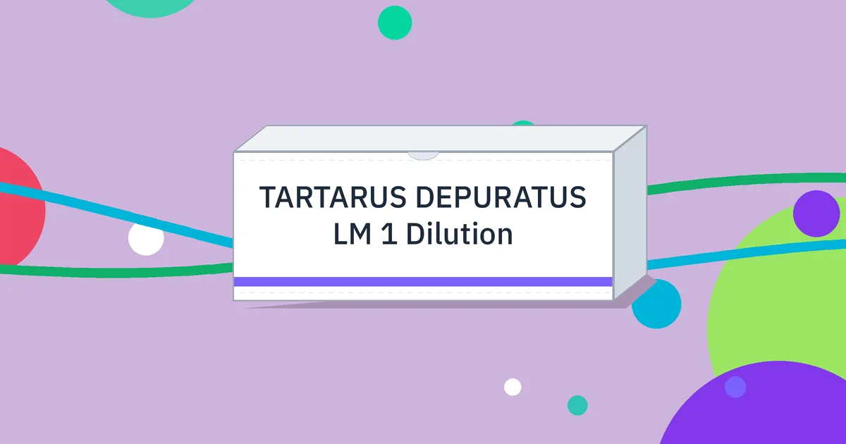Symbolbild: Packung mit der Aufschrift TARTARUS DEPURATUS LM 1 Dilution (PZN 13687872) – Verfügbarkeit und Bezug in Apotheken in Frankfurt am Main