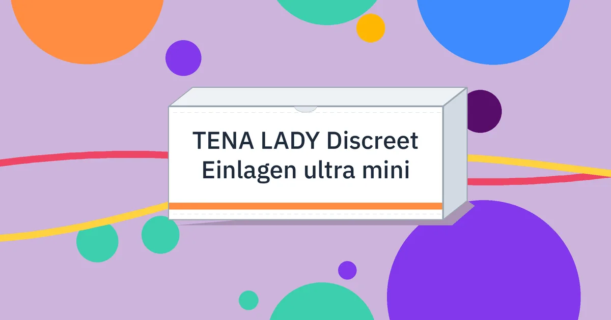 Symbolbild: Packung mit der Aufschrift TENA LADY Discreet Einlagen ultra mini (PZN 18322738) – Verfügbarkeit und Bezug in Apotheken in Frankfurt am Main