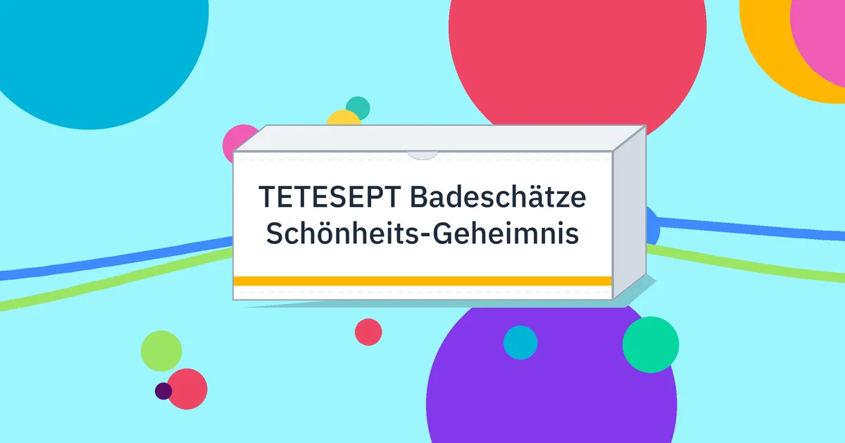 Symbolbild: Packung mit der Aufschrift TETESEPT Badeschätze Schönheits-Geheimnis (PZN 15624781) – Verfügbarkeit und Bezug in Apotheken in Frankfurt am Main