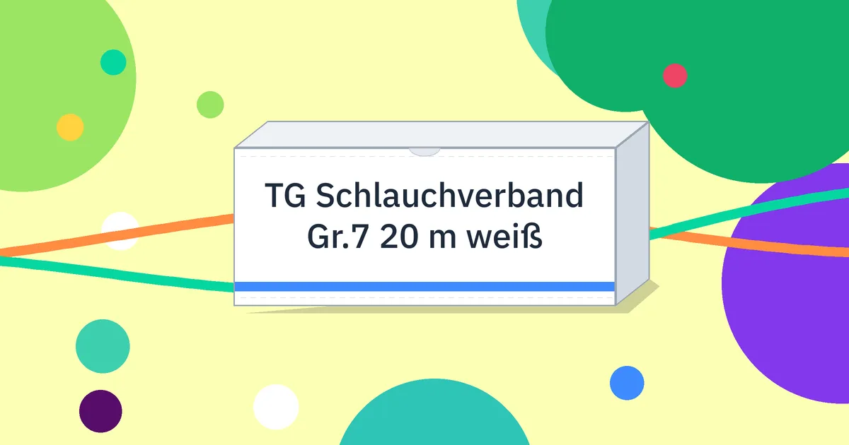 Symbolbild: Packung mit der Aufschrift TG Schlauchverband Gr.7 20 m weiß (PZN 18769267) – Verfügbarkeit und Bezug in Apotheken in Frankfurt am Main
