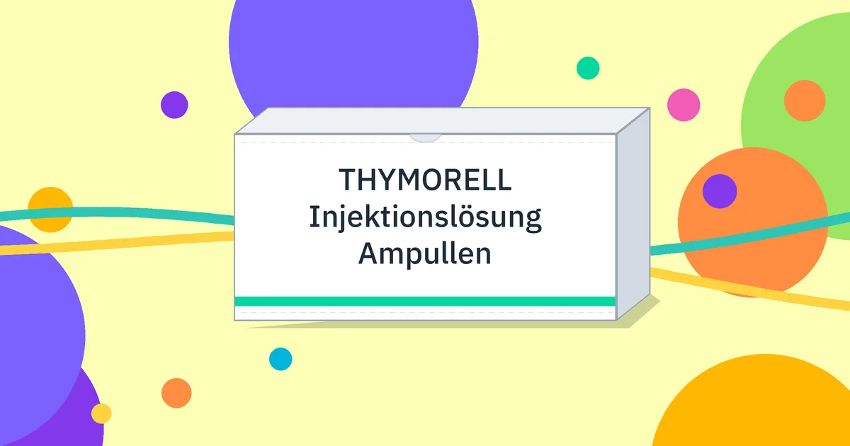 Symbolbild: Packung mit der Aufschrift THYMORELL Injektionslösung Ampullen (PZN 08586985) – Verfügbarkeit und Bezug in Apotheken in Frankfurt am Main
