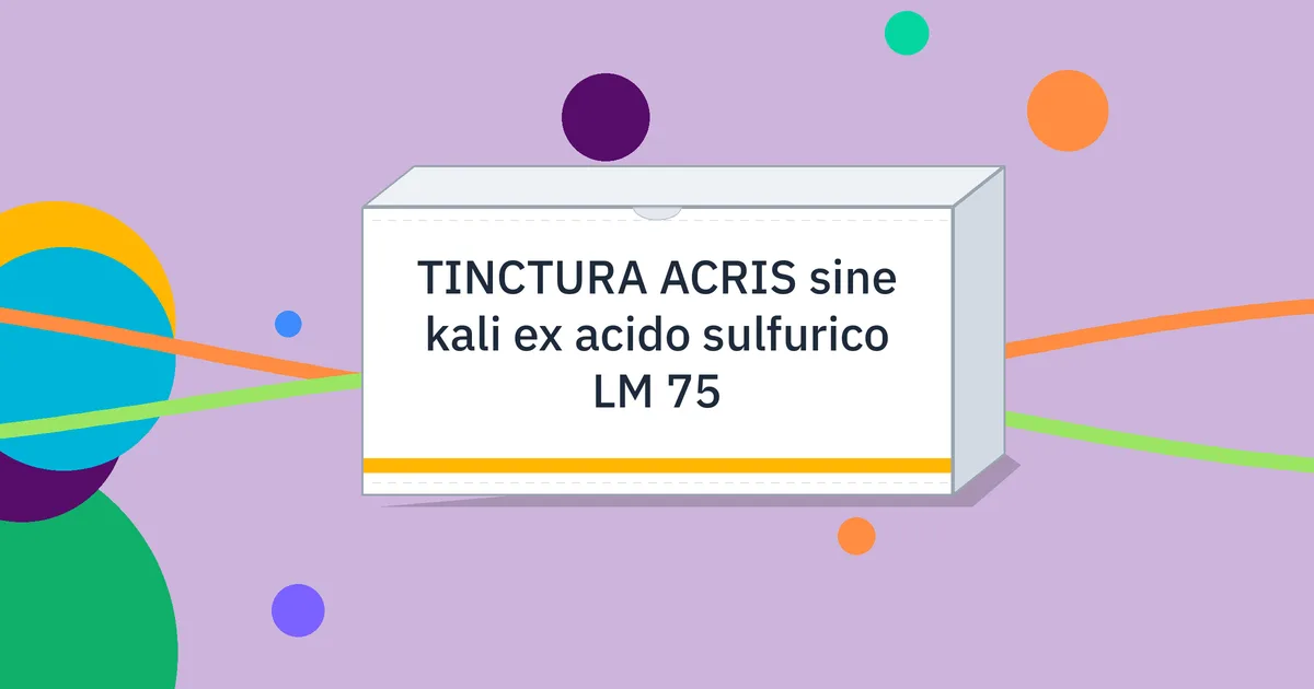 Symbolbild: Packung mit der Aufschrift TINCTURA ACRIS sine kali ex acido sulfurico LM 75 (PZN 13701388) – Verfügbarkeit und Bezug in Apotheken in Frankfurt am Main