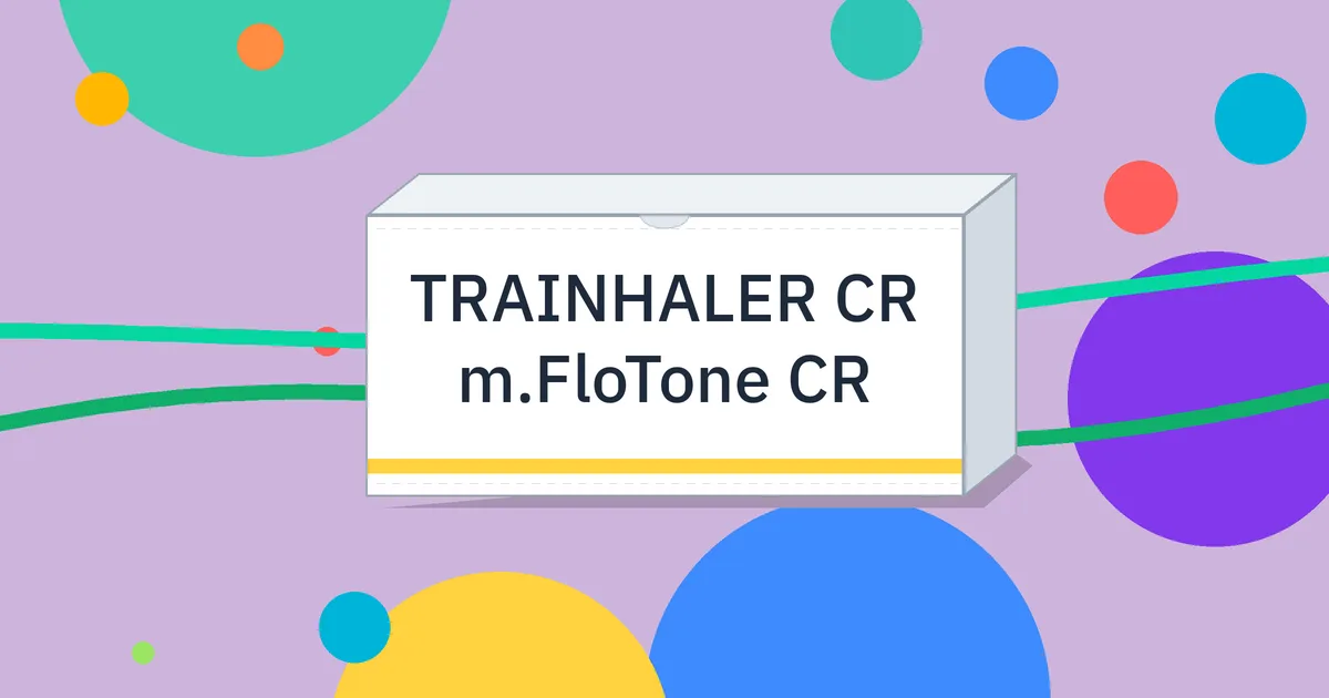 Symbolbild: Packung mit der Aufschrift TRAINHALER CR m.FloTone CR (PZN 15568812) – Verfügbarkeit und Bezug in Apotheken in Frankfurt am Main