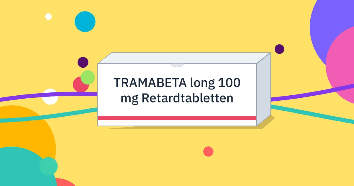 Symbolbild: Packung mit der Aufschrift TRAMABETA long 100 mg Retardtabletten (PZN 00719197) – Verfügbarkeit und Bezug in Apotheken in Frankfurt am Main
