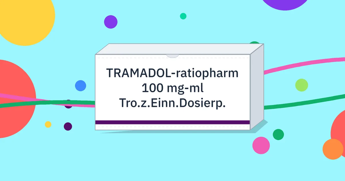 Symbolbild: Packung mit der Aufschrift TRAMADOL-ratiopharm 100 mg-ml Tro.z.Einn.Dosierp. (PZN 06181103) – Verfügbarkeit und Bezug in Apotheken in Frankfurt am Main