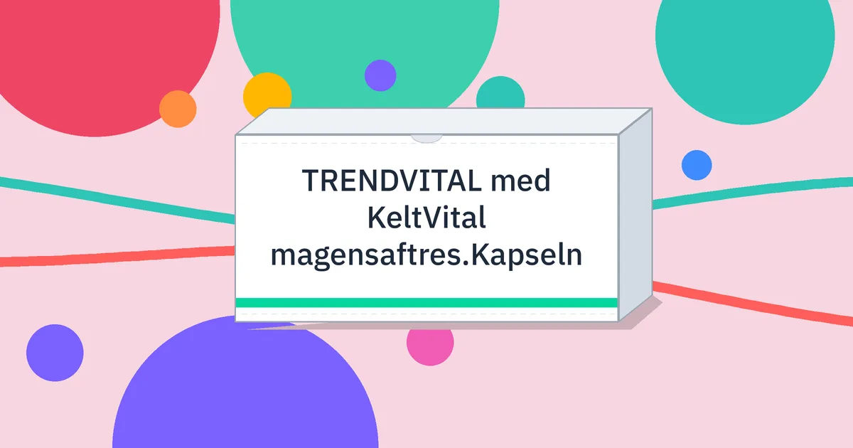 Symbolbild: Packung mit der Aufschrift TRENDVITAL med KeltVital magensaftres.Kapseln (PZN 13166512) – Verfügbarkeit und Bezug in Apotheken in Frankfurt am Main