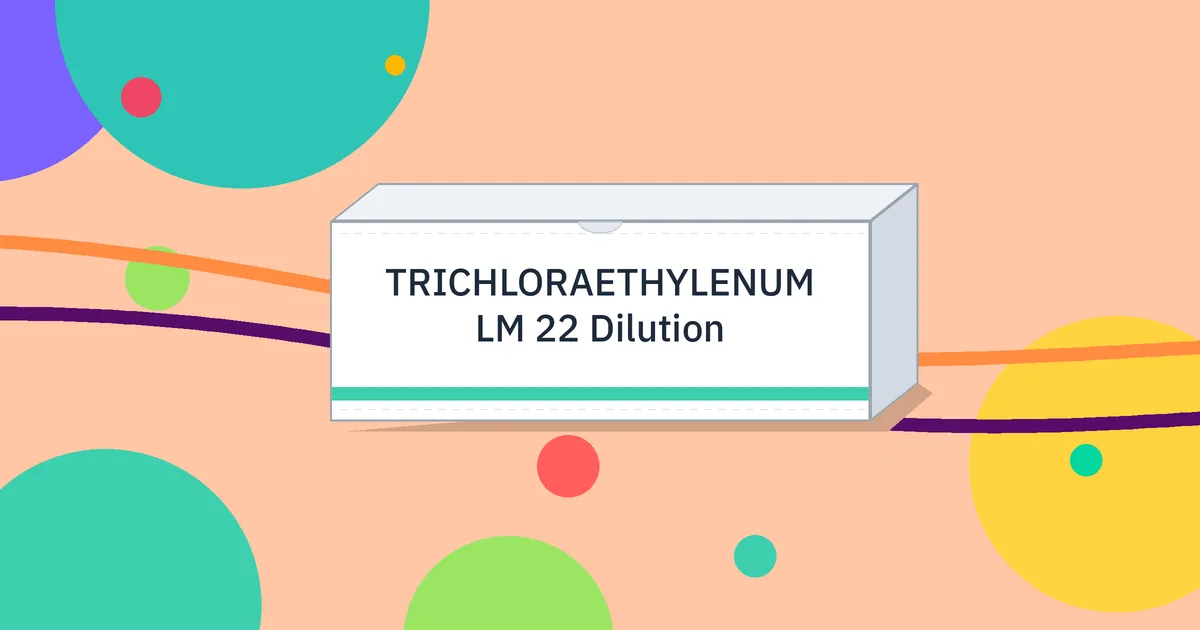 Symbolbild: Packung mit der Aufschrift TRICHLORAETHYLENUM LM 22 Dilution (PZN 13692086) – Verfügbarkeit und Bezug in Apotheken in Frankfurt am Main