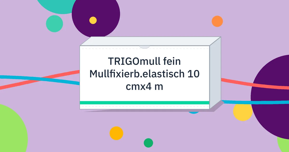 Symbolbild: Packung mit der Aufschrift TRIGOmull fein Mullfixierb.elastisch 10 cmx4 m (PZN 09945392) – Verfügbarkeit und Bezug in Apotheken in Frankfurt am Main