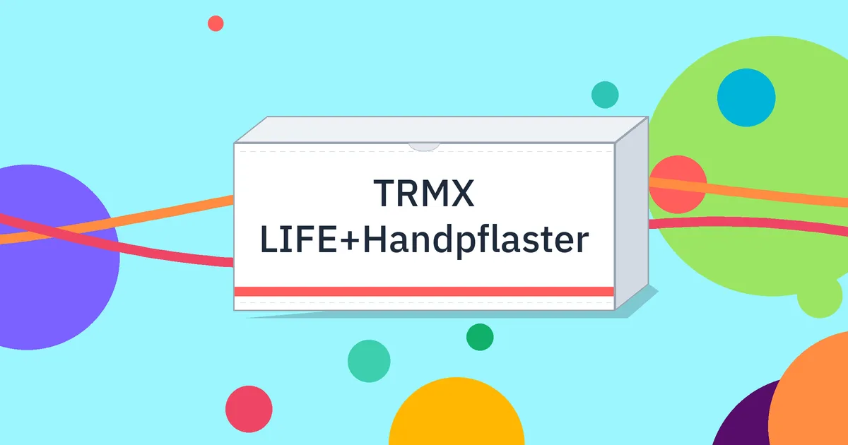 Symbolbild: Packung mit der Aufschrift TRMX LIFE+Handpflaster (PZN 19335714) – Verfügbarkeit und Bezug in Apotheken in Frankfurt am Main