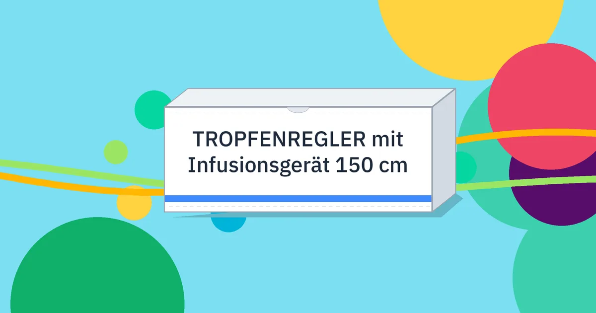 Symbolbild: Packung mit der Aufschrift TROPFENREGLER mit Infusionsgerät 150 cm (PZN 12451699) – Verfügbarkeit und Bezug in Apotheken in Frankfurt am Main