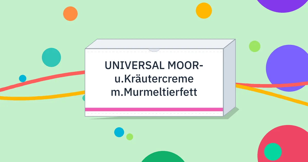 Symbolbild: Packung mit der Aufschrift UNIVERSAL MOOR- u.Kräutercreme m.Murmeltierfett (PZN 15607392) – Verfügbarkeit und Bezug in Apotheken in Frankfurt am Main
