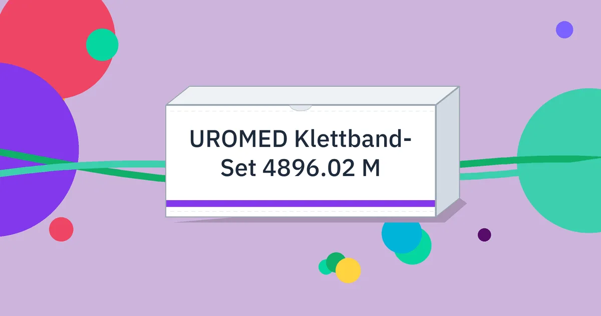 Symbolbild: Packung mit der Aufschrift UROMED Klettband-Set 4896.02 M (PZN 01261872) – Verfügbarkeit und Bezug in Apotheken in Frankfurt am Main
