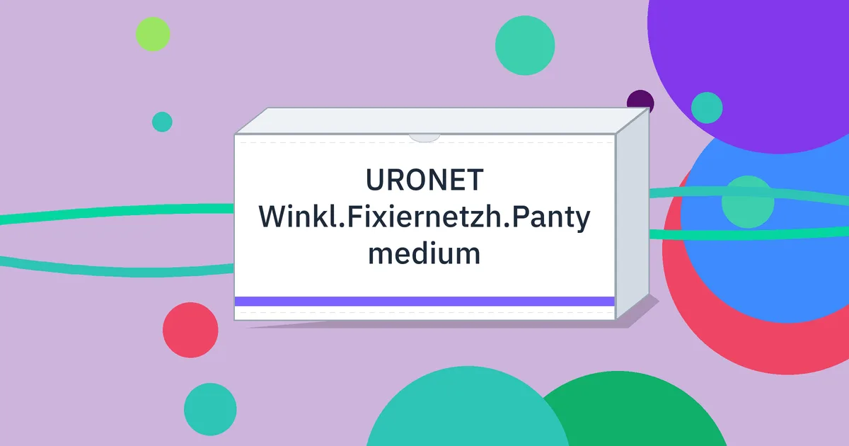 Symbolbild: Packung mit der Aufschrift URONET Winkl.Fixiernetzh.Panty medium (PZN 00477564) – Verfügbarkeit und Bezug in Apotheken in Frankfurt am Main