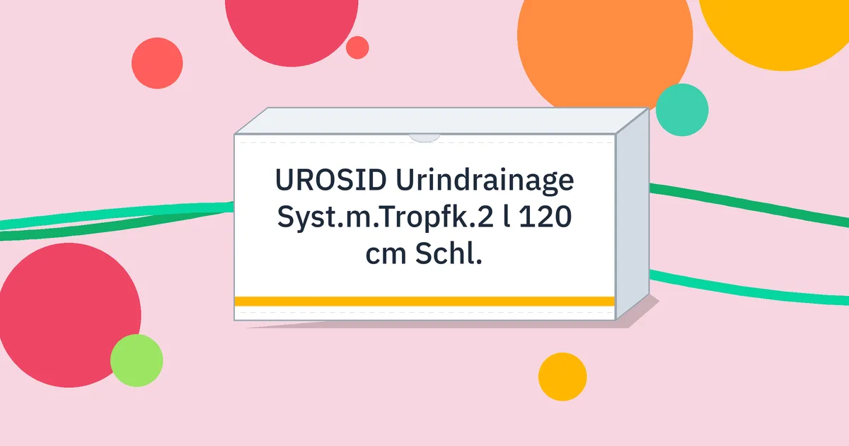 Symbolbild: Packung mit der Aufschrift UROSID Urindrainage Syst.m.Tropfk.2 l 120 cm Schl. (PZN 04319000) – Verfügbarkeit und Bezug in Apotheken in Frankfurt am Main