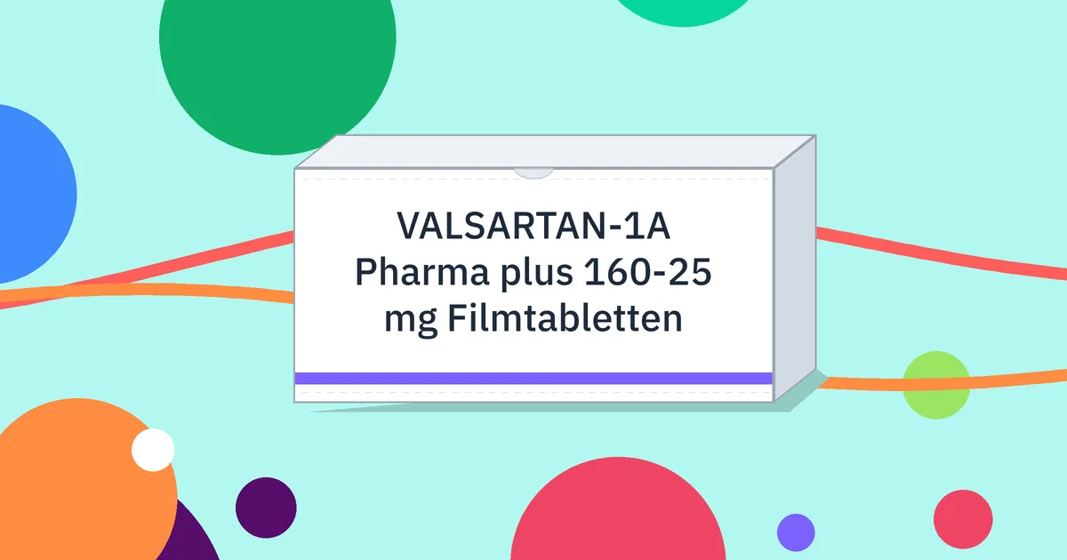 Symbolbild: Packung mit der Aufschrift VALSARTAN-1A Pharma plus 160-25 mg Filmtabletten (PZN 07581075) – Verfügbarkeit und Bezug in Apotheken in Frankfurt am Main