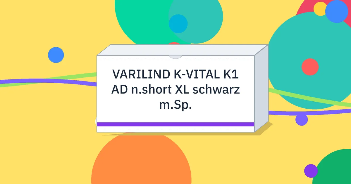 Symbolbild: Packung mit der Aufschrift VARILIND K-VITAL K1 AD n.short XL schwarz m.Sp. (PZN 20566614) – Verfügbarkeit und Bezug in Apotheken in Frankfurt am Main
