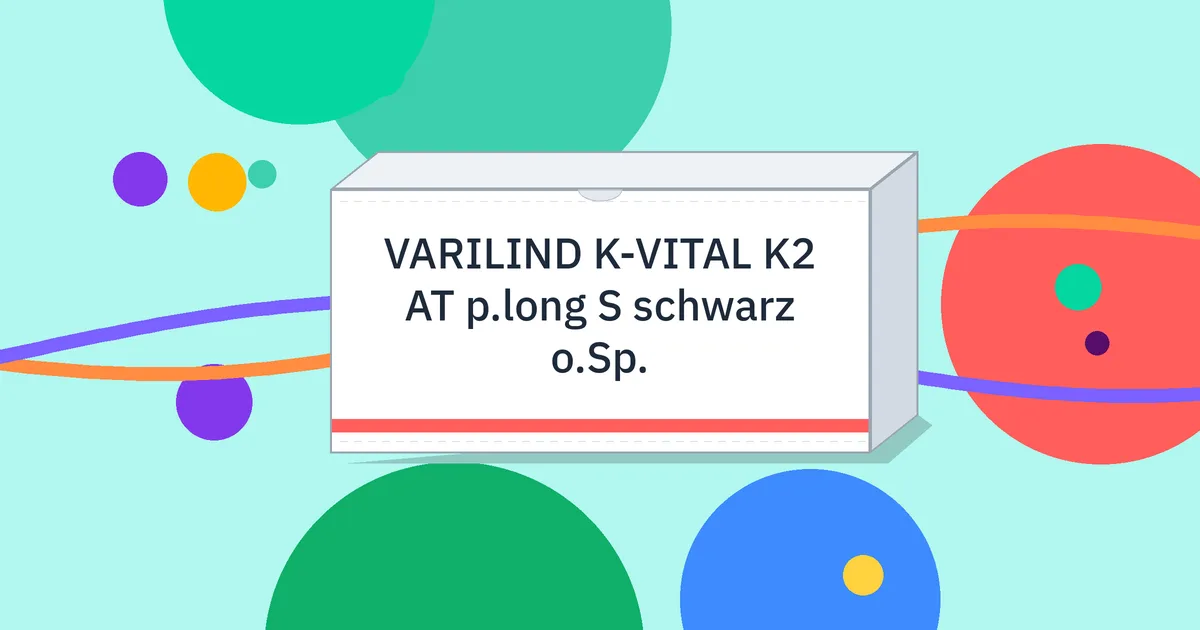 Symbolbild: Packung mit der Aufschrift VARILIND K-VITAL K2 AT p.long S schwarz o.Sp. (PZN 20562214) – Verfügbarkeit und Bezug in Apotheken in Frankfurt am Main