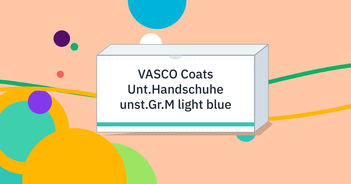 Symbolbild: Packung mit der Aufschrift VASCO Coats Unt.Handschuhe unst.Gr.M light blue (PZN 19767247) – Verfügbarkeit und Bezug in Apotheken in Frankfurt am Main