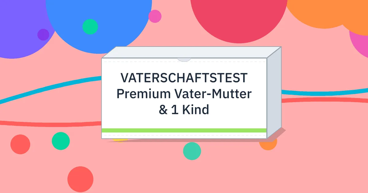 Symbolbild: Packung mit der Aufschrift VATERSCHAFTSTEST Premium Vater-Mutter & 1 Kind (PZN 12392548) – Verfügbarkeit und Bezug in Apotheken in Frankfurt am Main