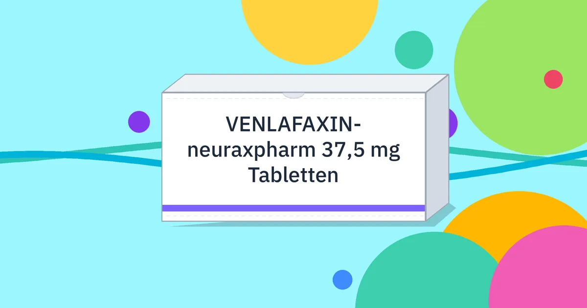 Symbolbild: Packung mit der Aufschrift VENLAFAXIN-neuraxpharm 37,5 mg Tabletten (PZN 00353081) – Verfügbarkeit und Bezug in Apotheken in Frankfurt am Main