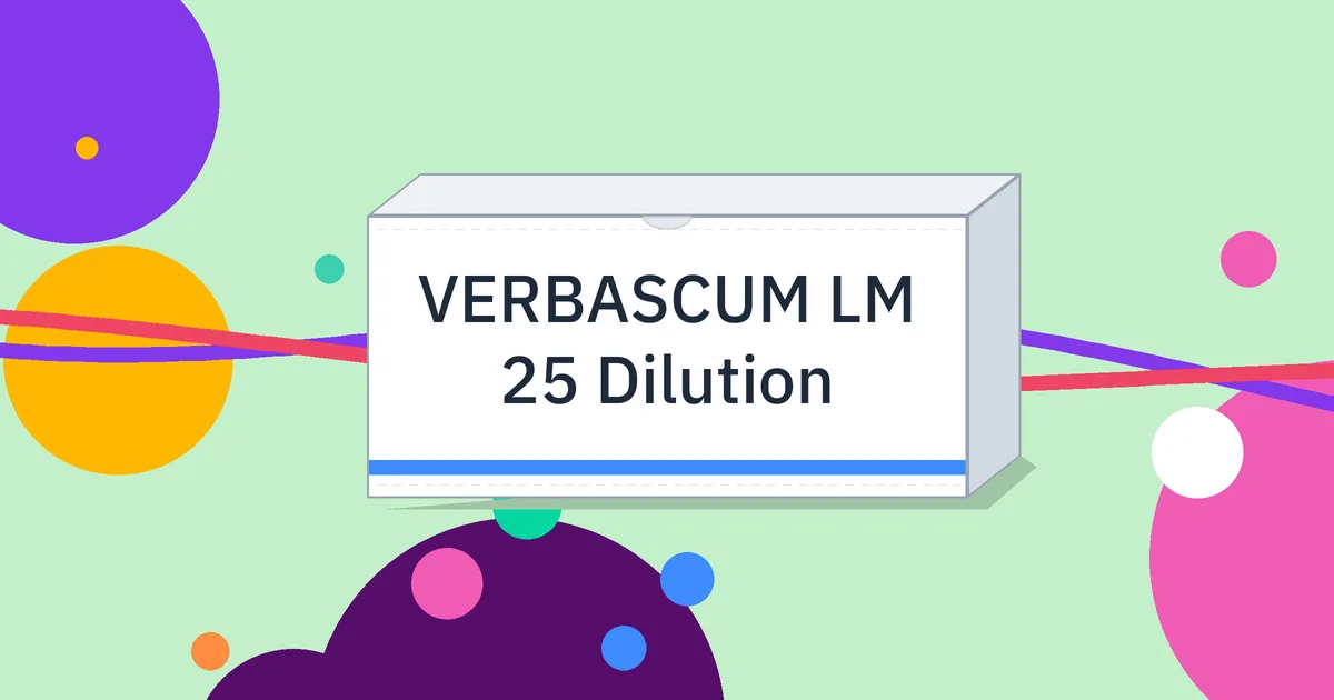 Symbolbild: Packung mit der Aufschrift VERBASCUM LM 25 Dilution (PZN 13266478) – Verfügbarkeit und Bezug in Apotheken in Frankfurt am Main