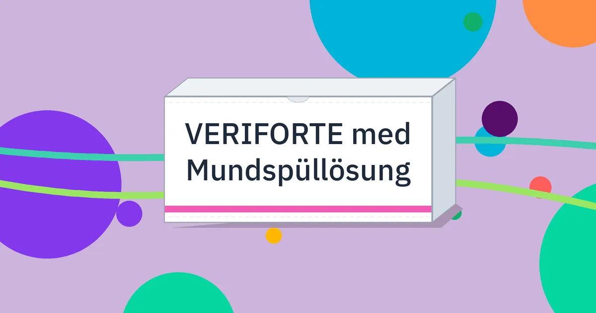 Symbolbild: Packung mit der Aufschrift VERIFORTE med Mundspüllösung (PZN 11865996) – Verfügbarkeit und Bezug in Apotheken in Frankfurt am Main