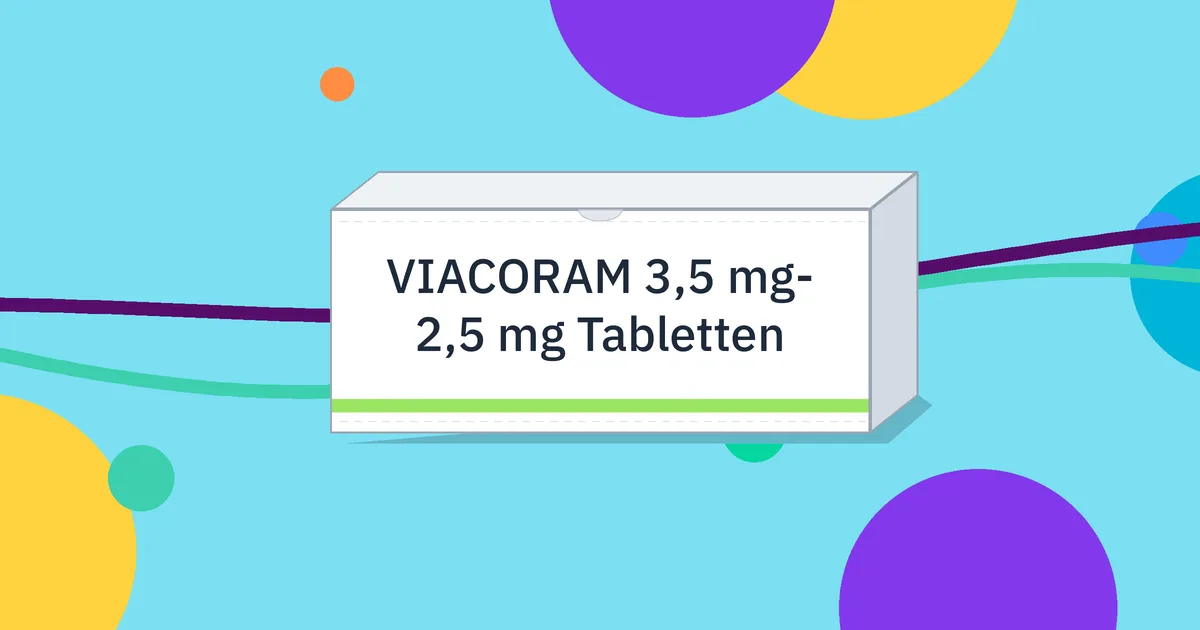 Symbolbild: Packung mit der Aufschrift VIACORAM 3,5 mg-2,5 mg Tabletten (PZN 17627507) – Verfügbarkeit und Bezug in Apotheken in Frankfurt am Main
