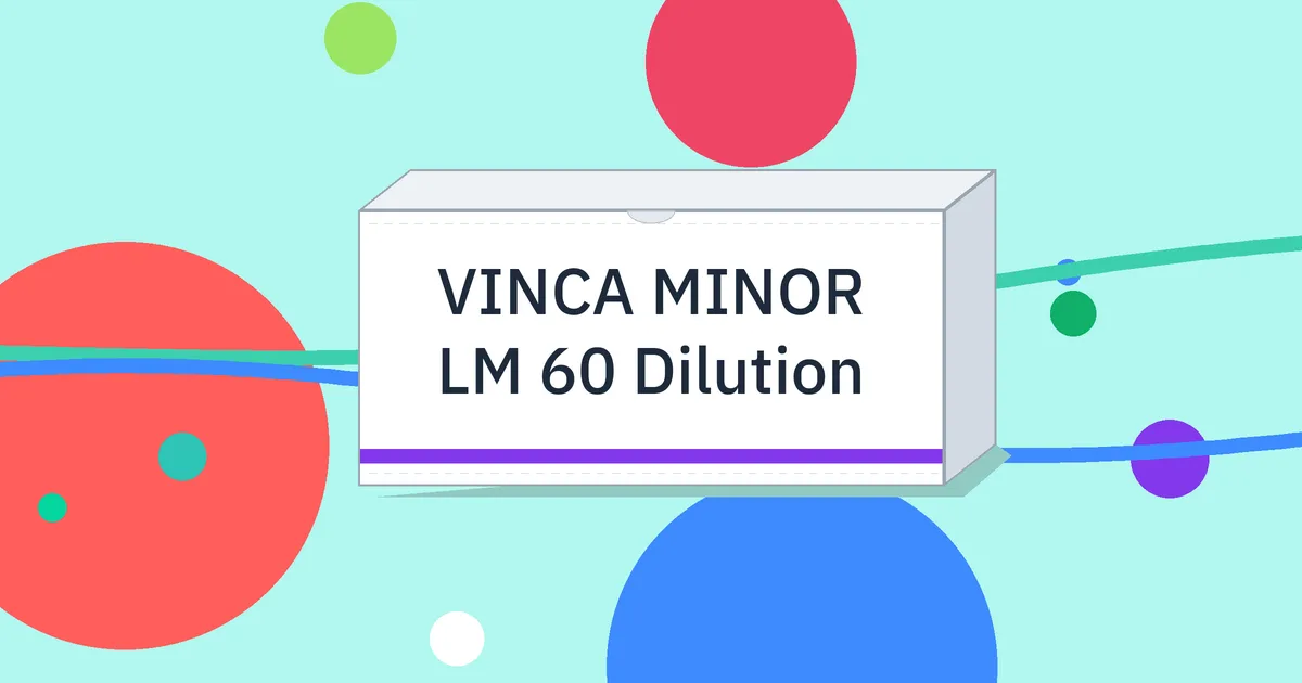 Symbolbild: Packung mit der Aufschrift VINCA MINOR LM 60 Dilution (PZN 13274093) – Verfügbarkeit und Bezug in Apotheken in Frankfurt am Main
