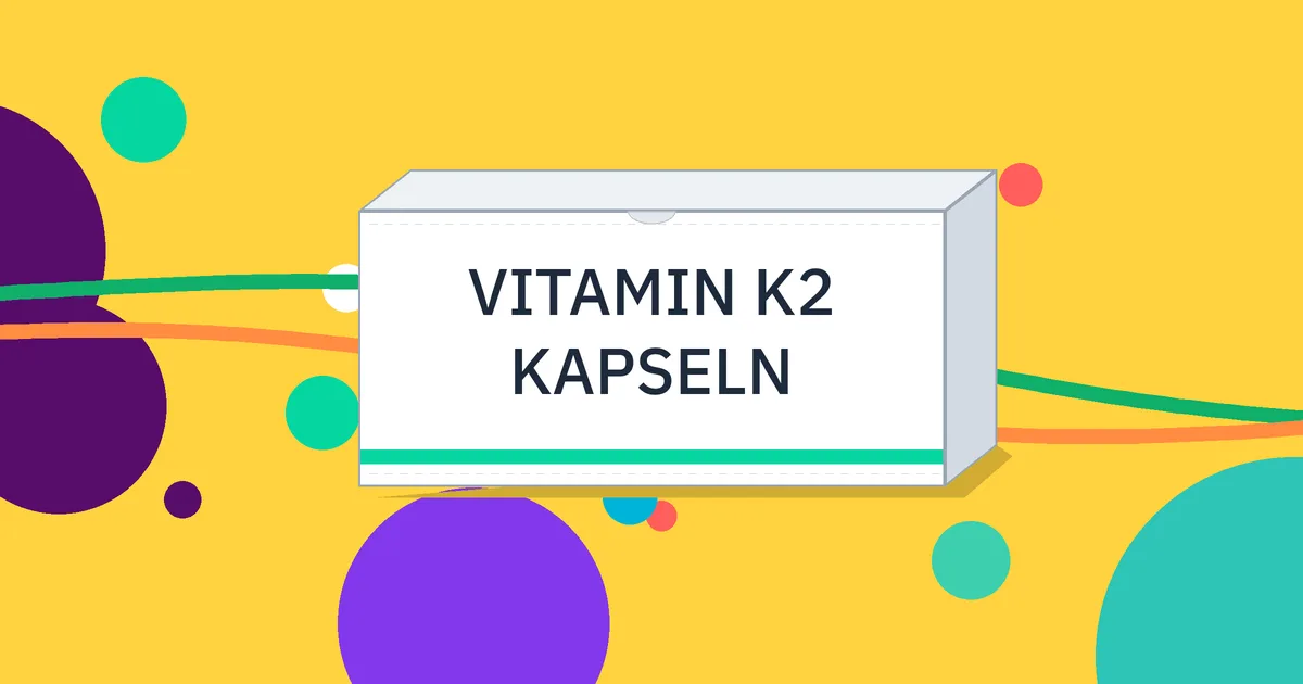 Symbolbild: Packung mit der Aufschrift VITAMIN K2 KAPSELN (PZN 10827798) – Verfügbarkeit und Bezug in Apotheken in Frankfurt am Main