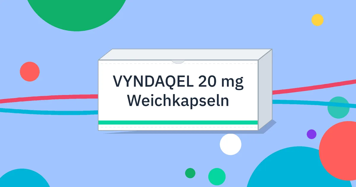 Symbolbild: Packung mit der Aufschrift VYNDAQEL 20 mg Weichkapseln (PZN 16951424) – Verfügbarkeit und Bezug in Apotheken in Frankfurt am Main