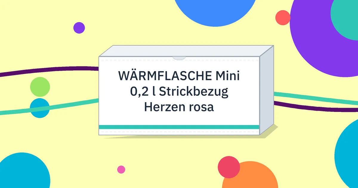 Symbolbild: Packung mit der Aufschrift WÄRMFLASCHE Mini 0,2 l Strickbezug Herzen rosa (PZN 16791156) – Verfügbarkeit und Bezug in Apotheken in Frankfurt am Main