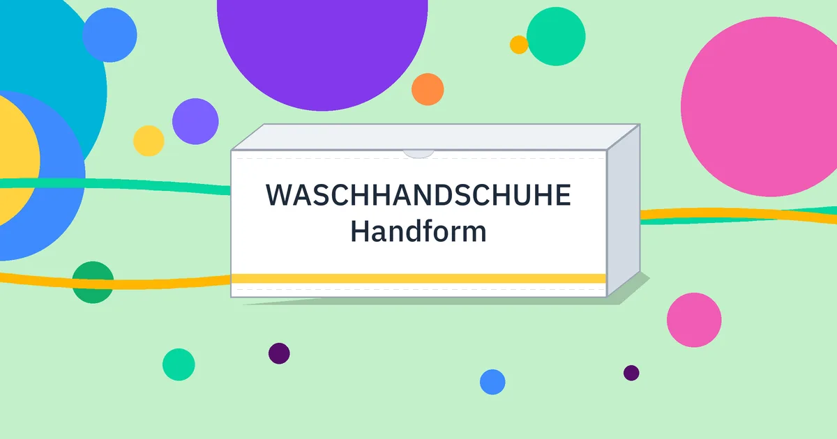 Symbolbild: Packung mit der Aufschrift WASCHHANDSCHUHE Handform (PZN 13166647) – Verfügbarkeit und Bezug in Apotheken in Frankfurt am Main