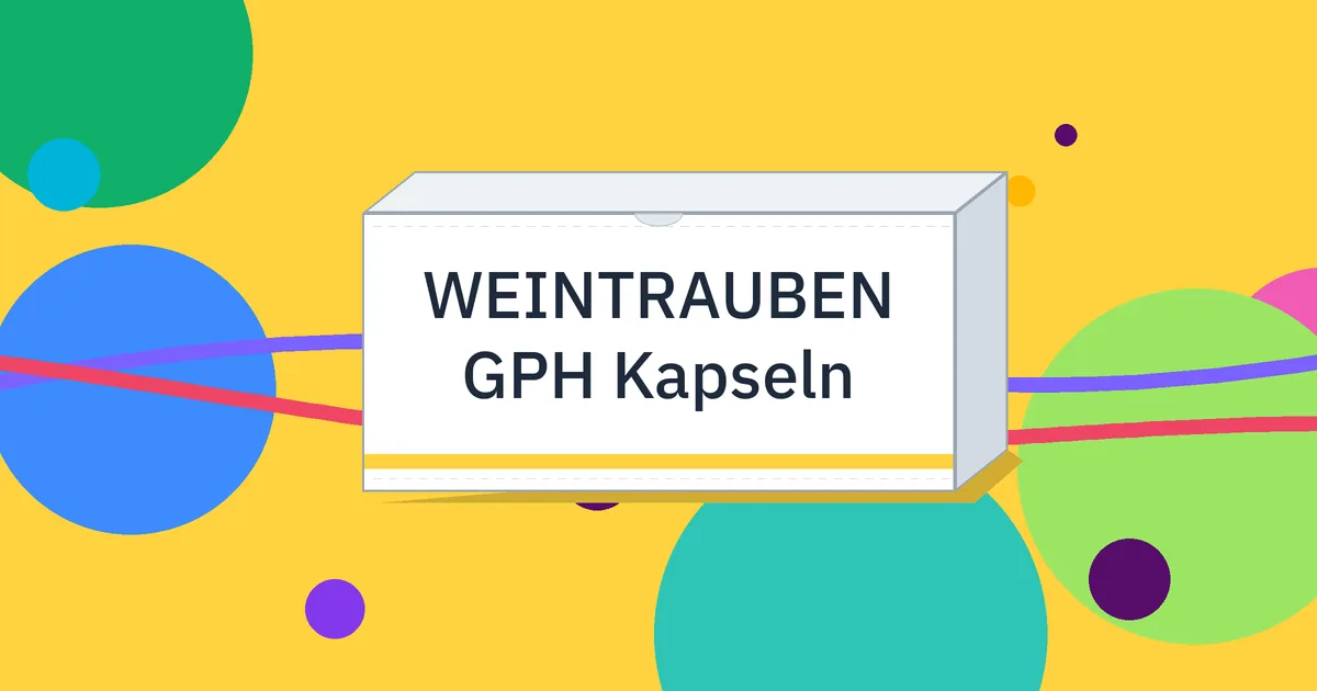 Symbolbild: Packung mit der Aufschrift WEINTRAUBEN GPH Kapseln (PZN 07011254) – Verfügbarkeit und Bezug in Apotheken in Frankfurt am Main