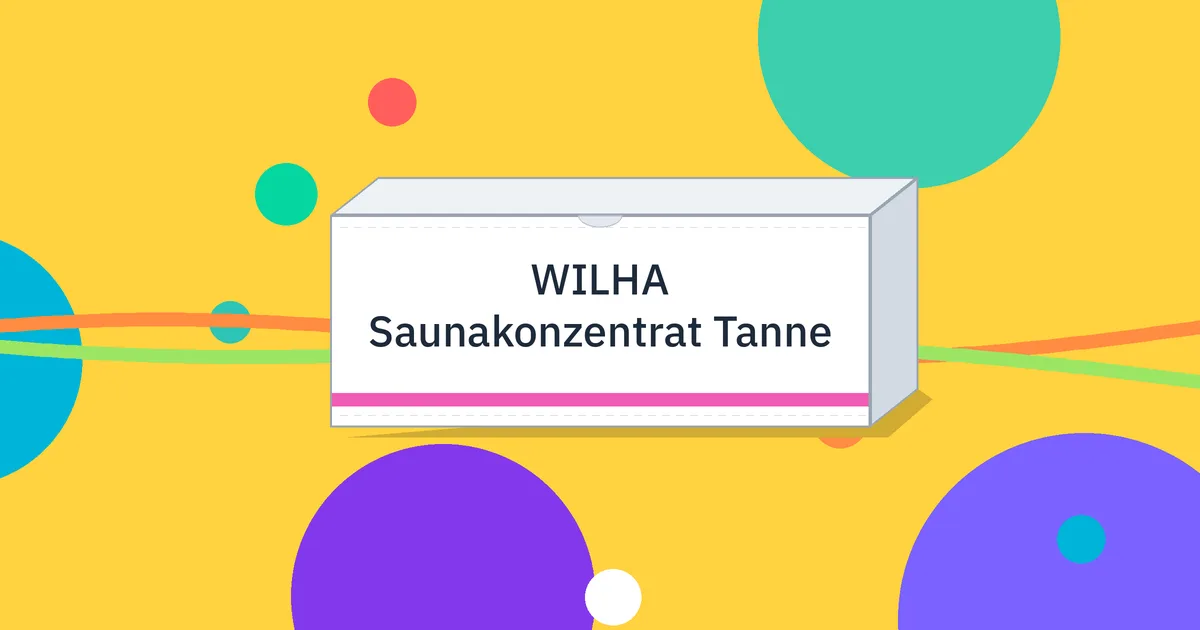 Symbolbild: Packung mit der Aufschrift WILHA Saunakonzentrat Tanne (PZN 07309551) – Verfügbarkeit und Bezug in Apotheken in Frankfurt am Main