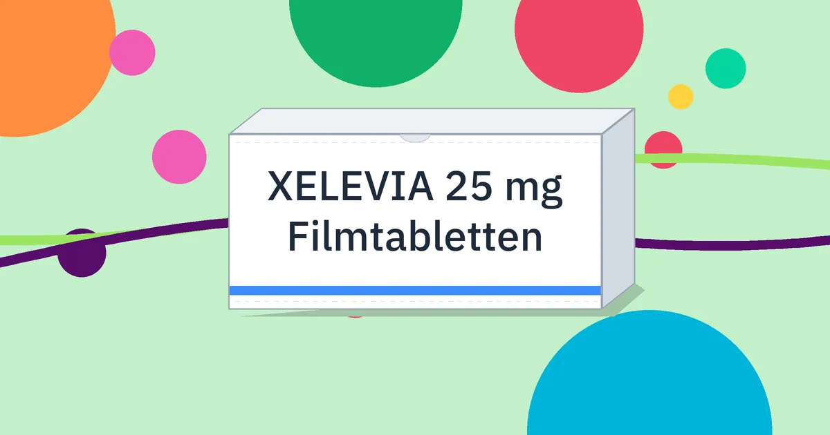 Symbolbild: Packung mit der Aufschrift XELEVIA 25 mg Filmtabletten (PZN 09517673) – Verfügbarkeit und Bezug in Apotheken in Frankfurt am Main