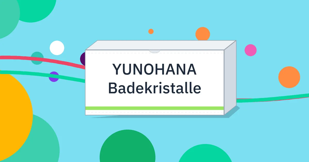 Symbolbild: Packung mit der Aufschrift YUNOHANA Badekristalle (PZN 01748798) – Verfügbarkeit und Bezug in Apotheken in Frankfurt am Main