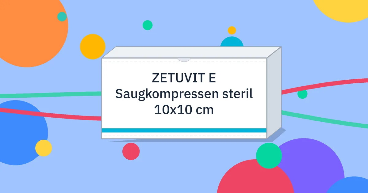 Symbolbild: Packung mit der Aufschrift ZETUVIT E Saugkompressen steril 10x10 cm (PZN 17414378) – Verfügbarkeit und Bezug in Apotheken in Frankfurt am Main