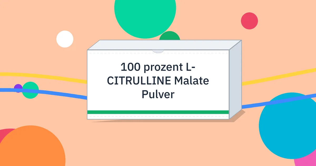 Symbolbild: Packung mit der Aufschrift 100 prozent L-CITRULLINE Malate Pulver (PZN 11683812) – Verfügbarkeit und Bezug in Apotheken in Frankfurt am Main