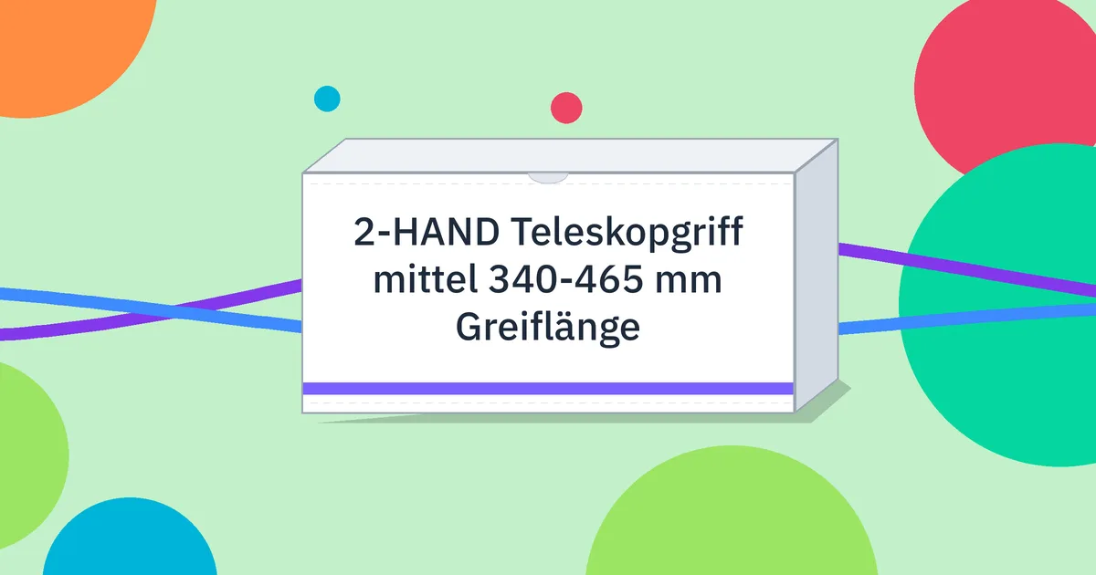 Symbolbild: Packung mit der Aufschrift 2-HAND Teleskopgriff mittel 340-465 mm Greiflänge (PZN 06553929) – Verfügbarkeit und Bezug in Apotheken in Frankfurt am Main