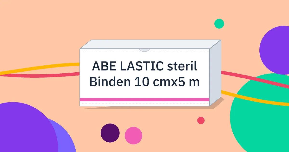 Symbolbild: Packung mit der Aufschrift ABE LASTIC steril Binden 10 cmx5 m (PZN 13655702) – Verfügbarkeit und Bezug in Apotheken in Frankfurt am Main