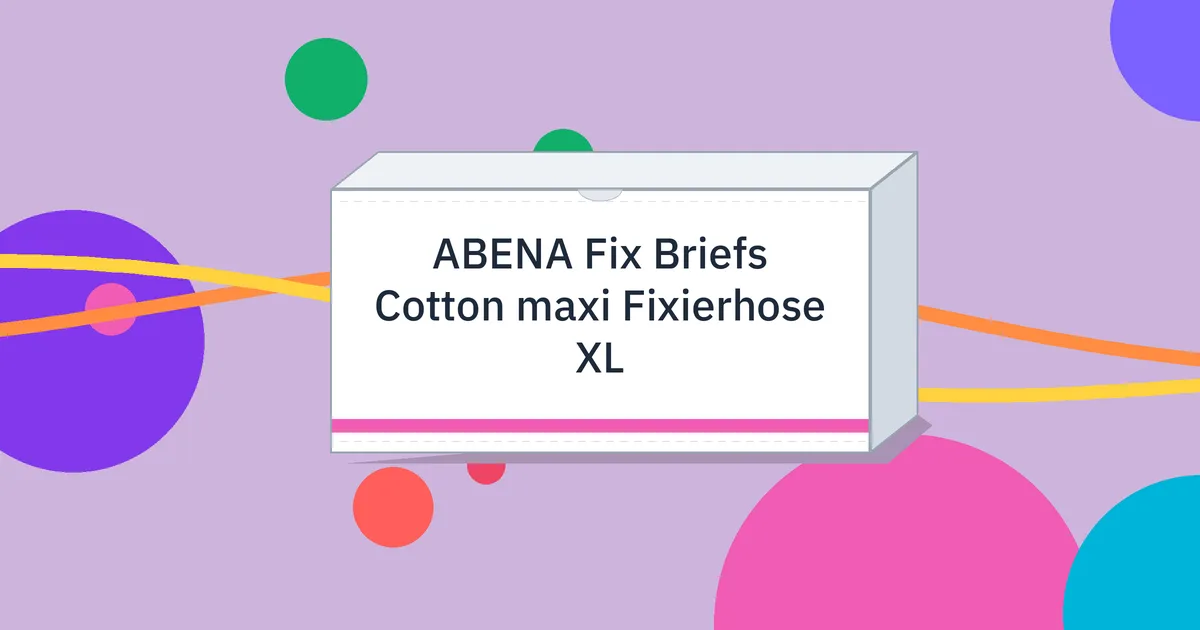 Symbolbild: Packung mit der Aufschrift ABENA Fix Briefs Cotton maxi Fixierhose XL (PZN 18161028) – Verfügbarkeit und Bezug in Apotheken in Frankfurt am Main