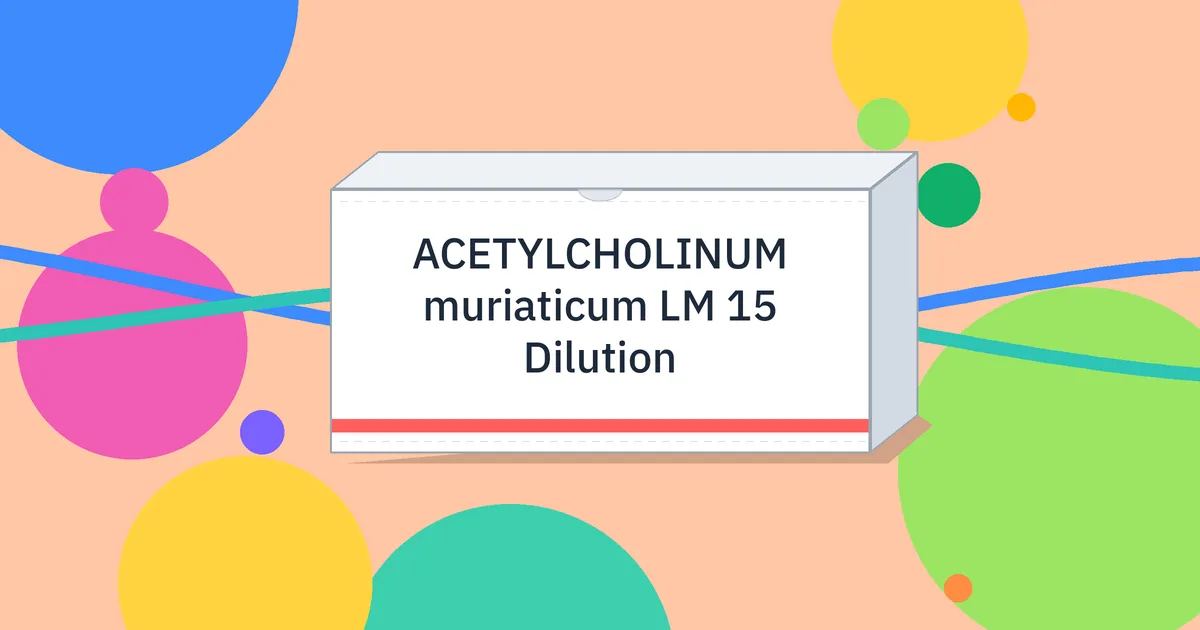 Symbolbild: Packung mit der Aufschrift ACETYLCHOLINUM muriaticum LM 15 Dilution (PZN 13266082) – Verfügbarkeit und Bezug in Apotheken in Frankfurt am Main