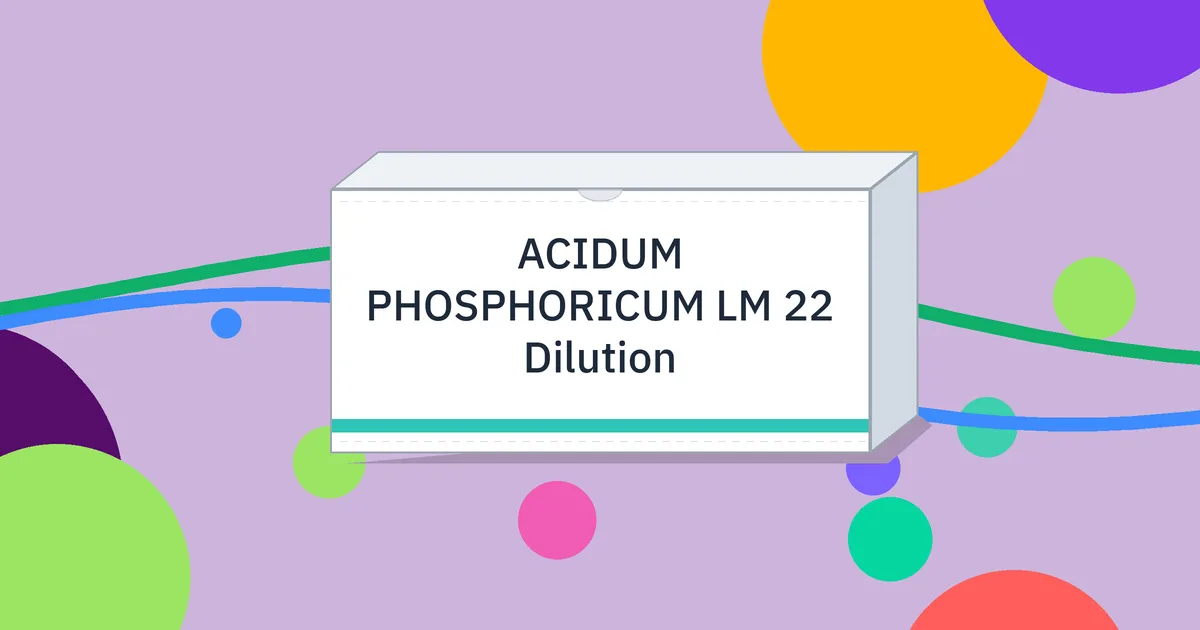 Symbolbild: Packung mit der Aufschrift ACIDUM PHOSPHORICUM LM 22 Dilution (PZN 12753271) – Verfügbarkeit und Bezug in Apotheken in Frankfurt am Main