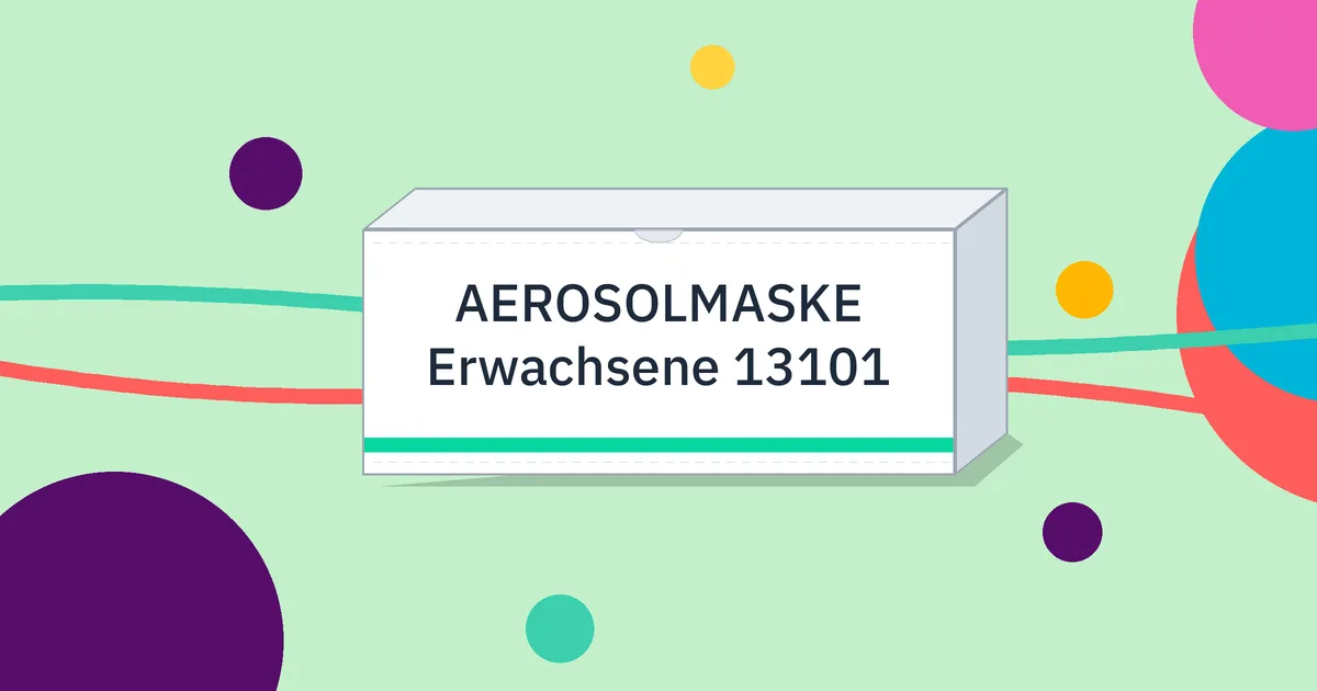 Symbolbild: Packung mit der Aufschrift AEROSOLMASKE Erwachsene 13101 (PZN 03054344) – Verfügbarkeit und Bezug in Apotheken in Frankfurt am Main