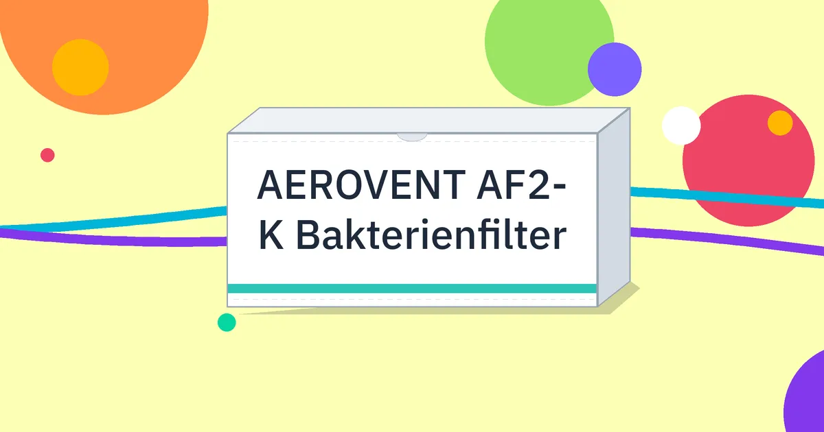 Symbolbild: Packung mit der Aufschrift AEROVENT AF2-K Bakterienfilter (PZN 01076258) – Verfügbarkeit und Bezug in Apotheken in Frankfurt am Main