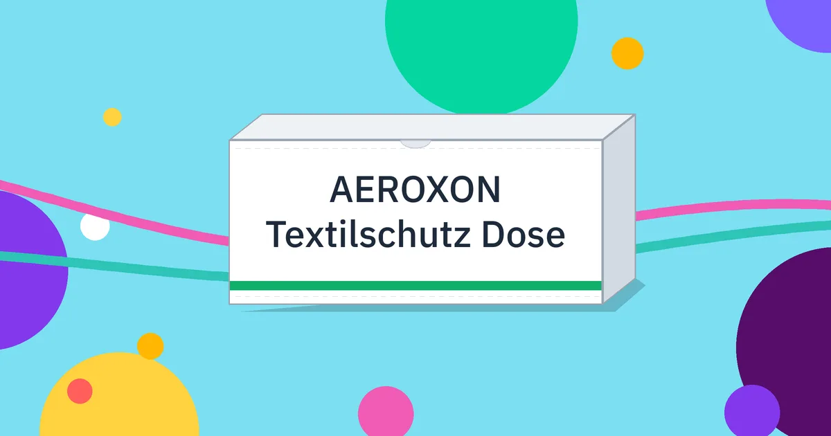 Symbolbild: Packung mit der Aufschrift AEROXON Textilschutz Dose (PZN 19711086) – Verfügbarkeit und Bezug in Apotheken in Frankfurt am Main