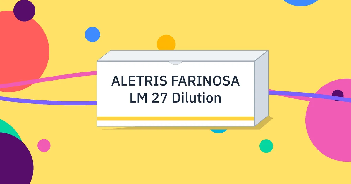Symbolbild: Packung mit der Aufschrift ALETRIS FARINOSA LM 27 Dilution (PZN 13309868) – Verfügbarkeit und Bezug in Apotheken in Frankfurt am Main